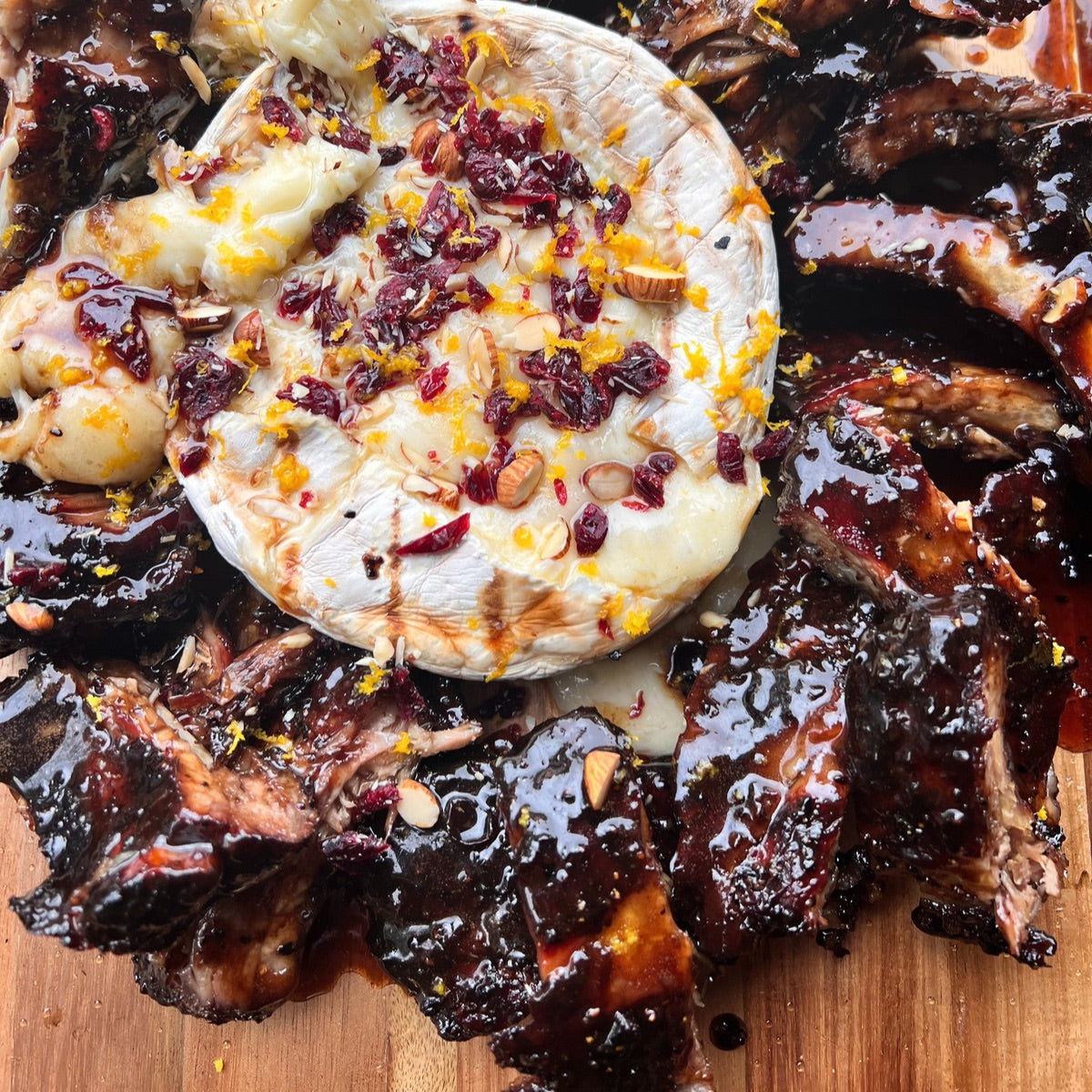 Smoked Baby Back Ribs with Black Currant BBQ Sauce and Smoked Brie ...